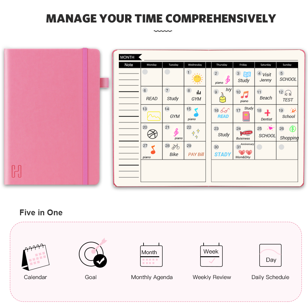 Planner 2019-2020 with Pen Holder, Daily Planner Weekly Monthly ...