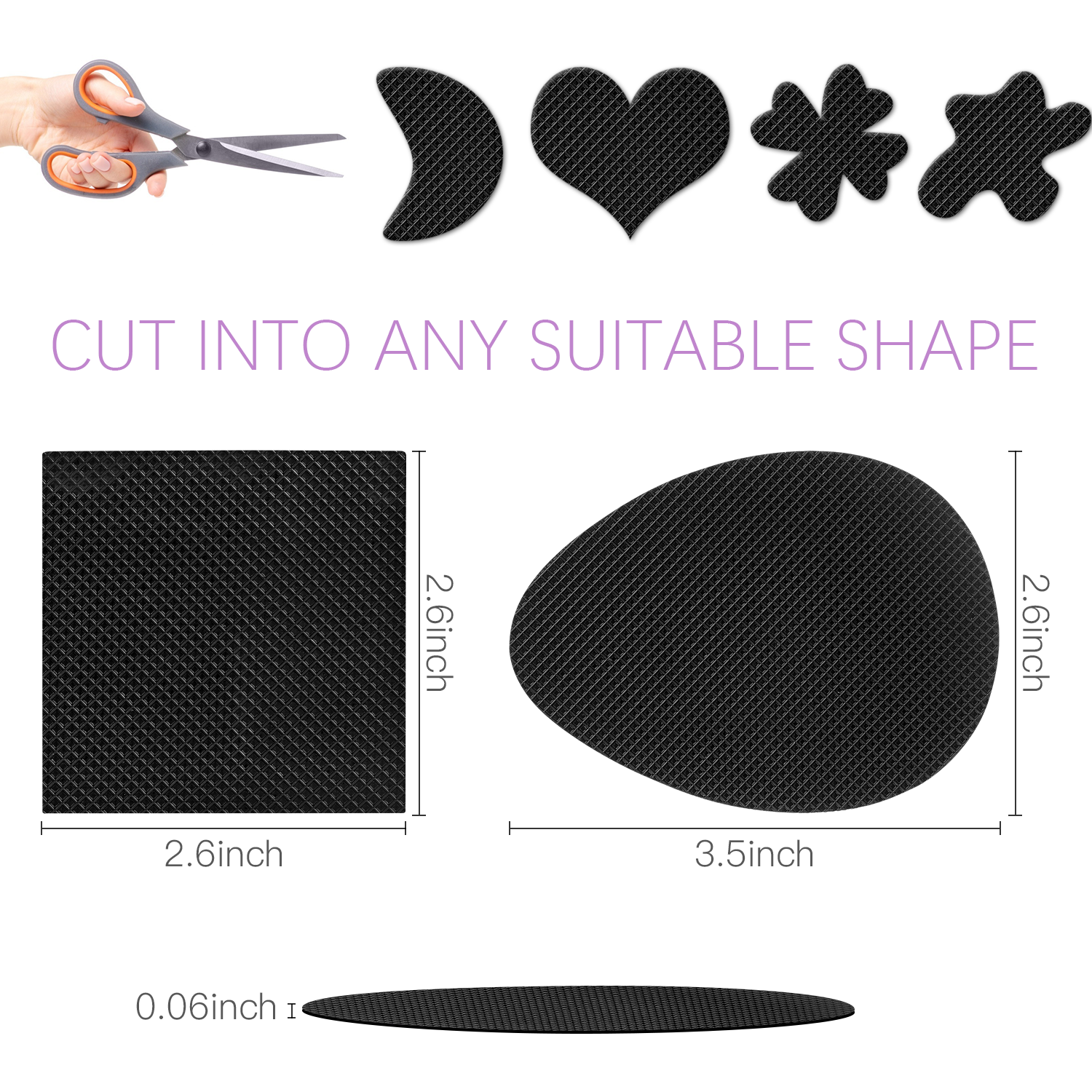 12 Pairs Non-Slip Shoe Pads Adhesive Anti-Slip Stick Pad for Shoes High ...